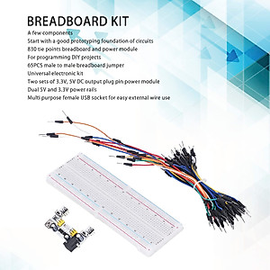Breadboard Kit 12V, 830 Tie Points Breadboard Kit for Programming DIY Projects