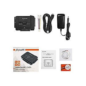 Alxum SATA IDE to USB 3.0 Hard Drive Adapter with Power, IDE to SATA Adapter External Hard Disk Reader for 2.5 / 3.5 inch IDE
