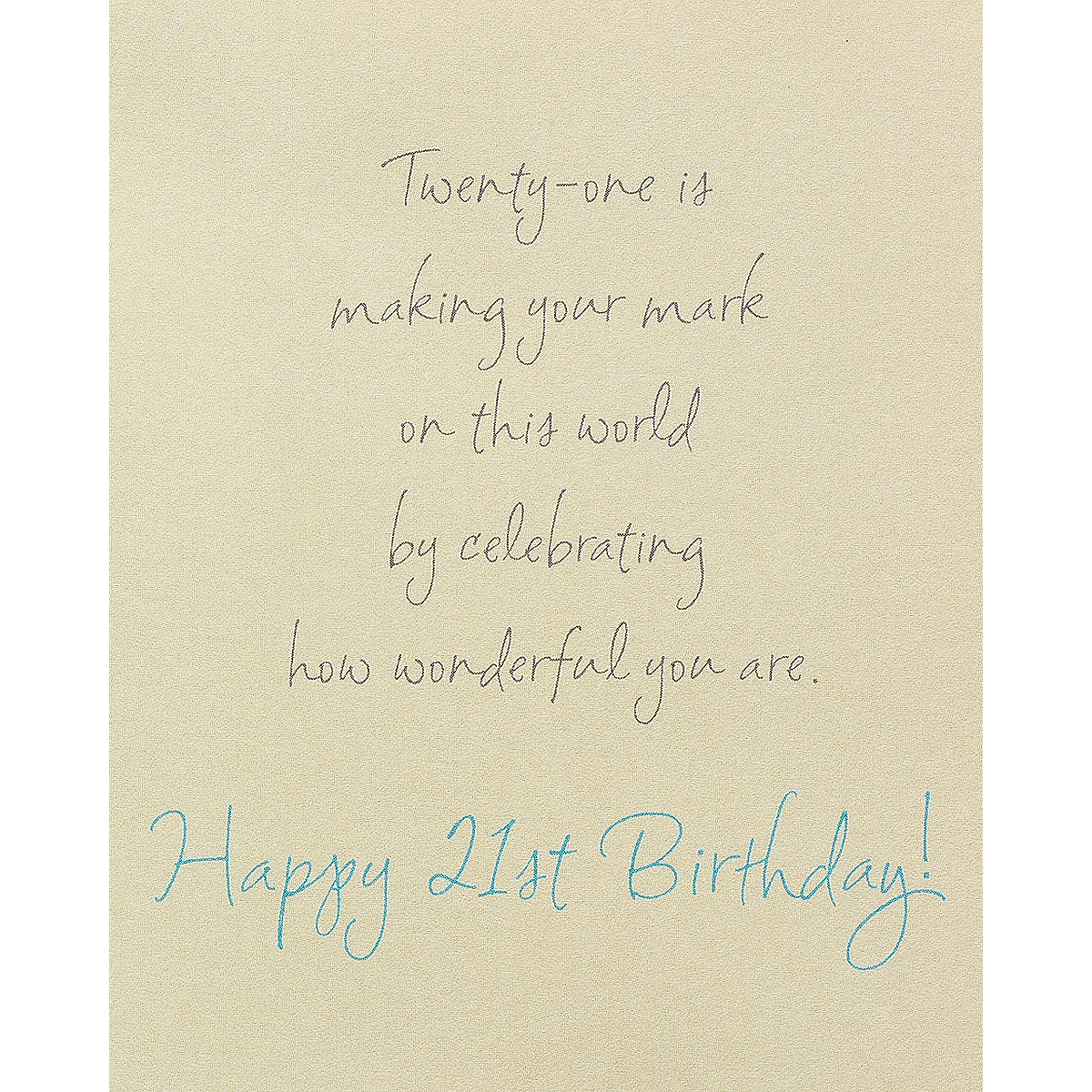 American Greetings 21st Birthday Card (Being Young)