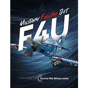SEMKY Military Fighter Jet F4U WW2 Fighter Aircraft Jet Corsair Air Force Building Block Set (440 Pieces) -Building and Military Toys Gifts for Kid and Adult