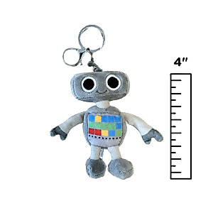 Listener Kids Stuffe Baby Robot Plush Toy with Removable Bag Clip Jett The Robot