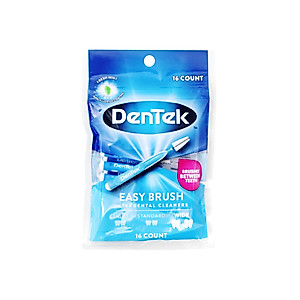 DenTek Easy Brush Wide Interdental Cleaners 16 Count (Pack of 6)