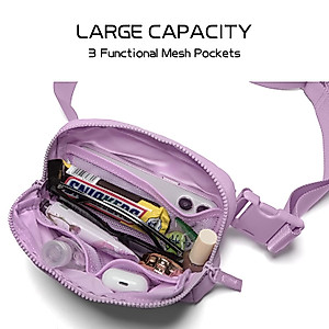 Belt Bag for Women Two-Way Zipper Cross Body Fanny Pack Fashion Waist Packs Everywhere Belt Bag with Adjustable Strap Gifts for Teen Girls Women Men (Lavender)