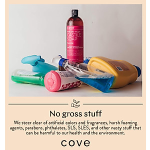 Cove Castile Soap Unscented - 1 Liter / 33.8 fl oz - Organic Argan, Jojoba, and Hemp Oils