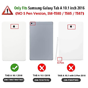 Fintie Keyboard Case for Samsung Galaxy Tab A 10.1(2016 NO S Pen Version),Slim Lightweight Stand Cover w/Magnetically Detachable Wireless Bluetooth Keyboard, Black