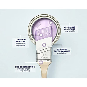 Zibra Angled Paint Brush for Painting Trim, Walls, and Doors, 2.5-inch, White, Pro Grade for All Paints and Stains