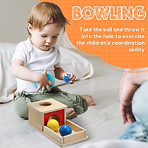 Sratte 3 Pcs Wooden Baby Toys Set, Object Permanence Box, Rainbow Drum, Colorful Multiple Shape Puzzles Toys, Preschool Toys Set for 6-12 Month Infant 1 2 3 Year Old Toddlers Babies