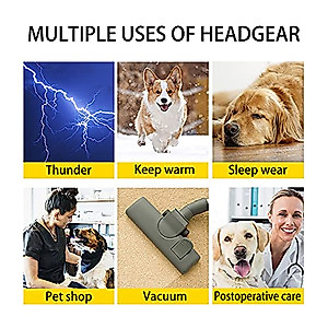 Vokiuler 2 Pack Quiet Ears for Dogs, Cat Dog Hoodies for Noise Block Ear Protection and Recovery, Dogs No Flap Ear Wraps for Anxiety Relief, Calming, Grooming, Neck Ear Warmer(S+S,Gray)