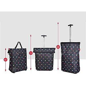 Shopping Trolley on Wheels Multi Function Shopping Cart Folding Portable Trolley Case Handbag Dual-Use Intimate Storage Hand Trucks,Black,17 * 36 * 47Cm ,