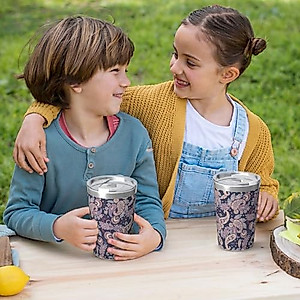 Paisley Floral Ethnic Pattern 12oz Tumbler - Travel Coffee Mug with Splash Proof Sliding Lid - Double Wall Stainless Steel Vacuum Insulated Coffee Mug for Home and Office - Keep Beverages Hot or Cold