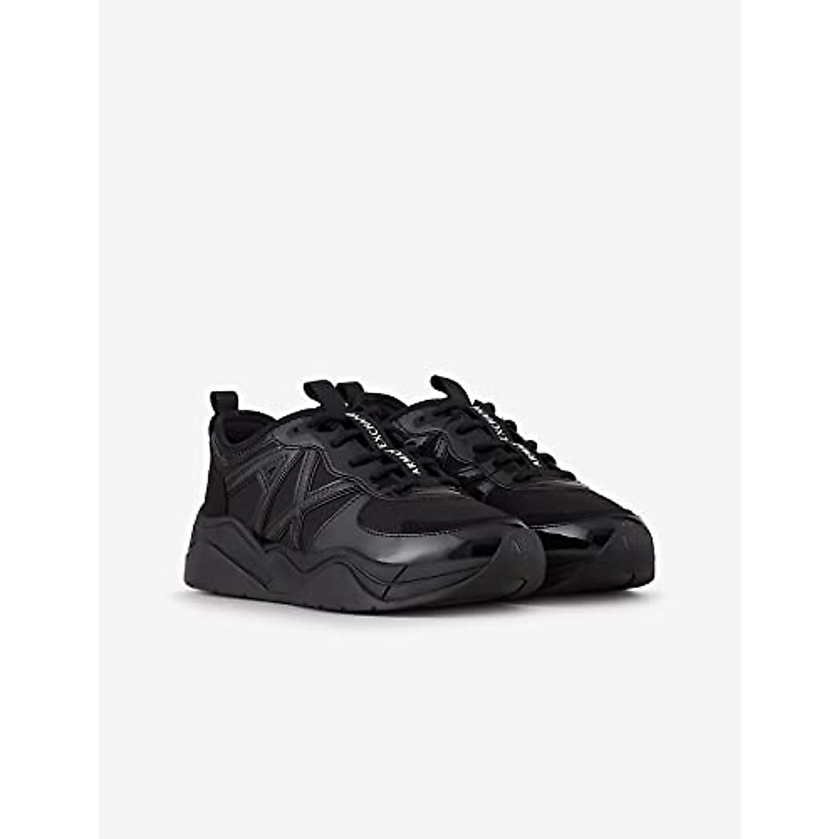 A｜X ARMANI EXCHANGE Women's AX Logo Streetwear Sneaker, Black, 8.5