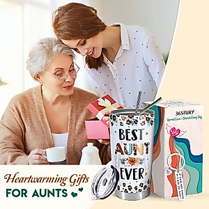 Aunt Gifts - Gifts For Aunt From Niece, Nephew - Mother Day, Birthday Gift For Aunt, New Aunt, Aunties - Best Aunt Ever Gifts, Aunt Announcement, Auntie Gifts Set - Tumbler 20 Oz & Aunt Keychain