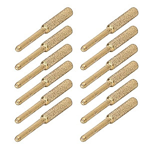 12 Pcs 4.8mm Grinding Head Sharpening Burr Wear Resistant Emery Grinding Stone 3mm Shank for Chainsaw