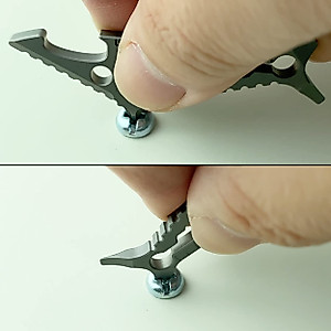 Tacray Titanium Shark-shaped multitool with bottle opener，hexagonal spanner and screwdriver,Titanium creative pendant.