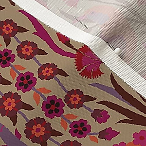 Spoonflower Square Throw Pillow, 18", Linen Cotton Canvas - Red Renaissance Medieval Garden Vintage Style Damask Moroccan Print Throw Pillow Cover w/Insert