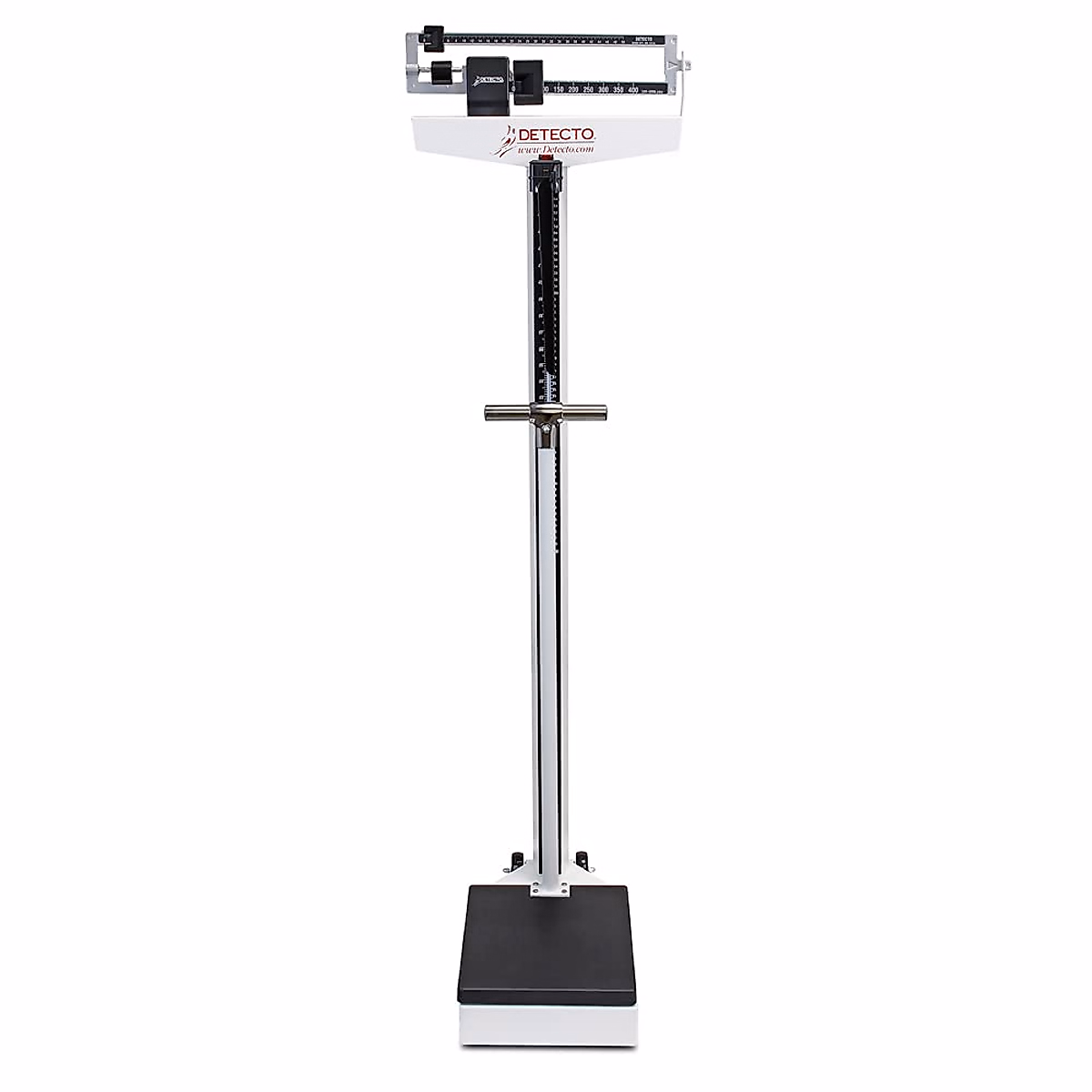 Detecto 448 Balance Beam Doctor/Physician Scale w/ Height Rod, Wheels & Hand Post, 400 lbs, Made in the USA
