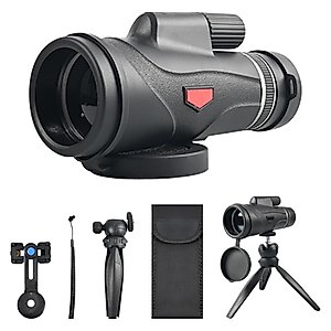 12x50 HD Monocular for Adults High Powered - Monocular Telescope with BAK4 Prism FMC Lens, Monocular Scope with Smartphone Adapter & Tripod for Star Watching, Hunting Wildlife, Bird Watching