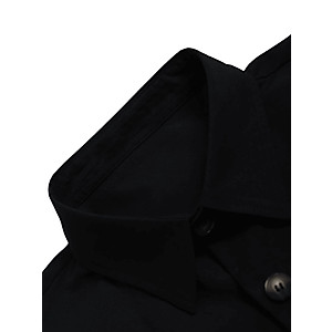 SOLY HUX Men's Plaid Long Sleeve Button Down Shirt Pocket Front Casual Shirts Black M