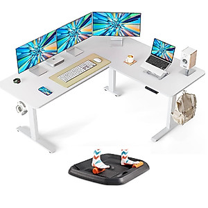 FEZIBO 63 Inch L Shaped Standing Desk & Anti Fatigue Mat