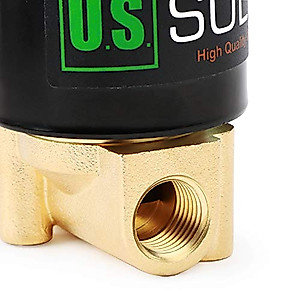 U.S. Solid 1/4inches Brass Electric Solenoid Valve 110VAC Normally Closed VITON