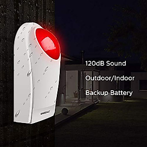 Remote Emergency Strobe Siren Alarm Kit Waterproof Outdoor Loud Panic SOS Warning System for Business Home Shop Hotel School 300ft 1 Red Flashing Siren+ 2 Call Buttons