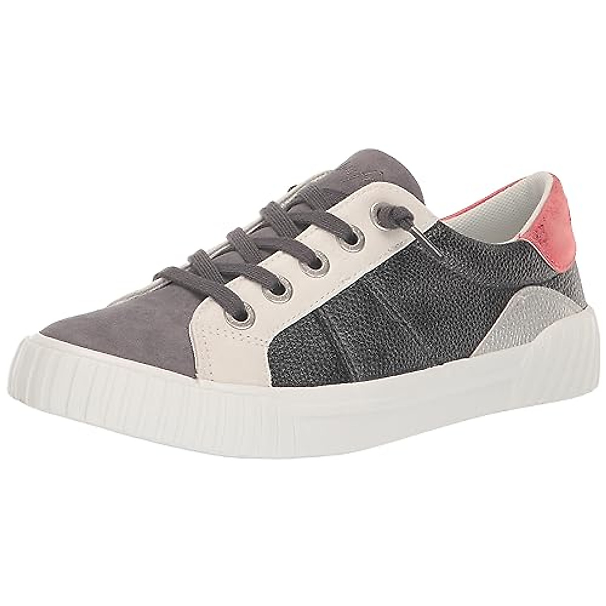 Blowfish Malibu Women's Wave-B Sneaker, Gunmetal Tumble/DkGreyMicFib/RedRefle, 10M