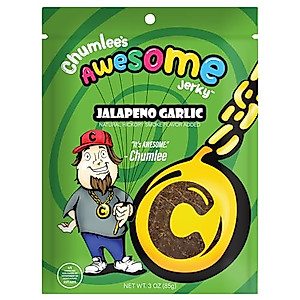 Chumlee's Awesome Beef Jerky, Handcrafted Meat Snack, High Protein, Jalapeno Garlic 3 oz Bag