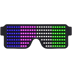 WOWSUN LED Glasses Light Up Dynamic Party Favor Glasses Festival Christmas USB Rechargeable LED Rave Glowing Flashing Glasses