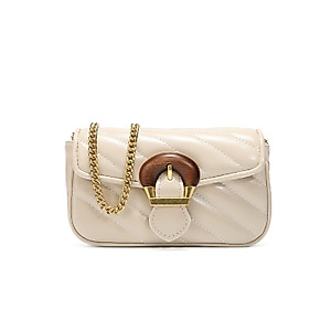 YXBQueen Women's Shoulder Handbags White Crossbody Purse PU Leather Crossbody Bags for Women Quilted Crossbody Bag