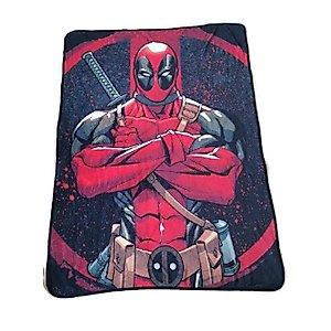 Bazillion Dreams Marvel Deadpool Tough Guy Fleece Softest Comfy Throw Blanket for Adults & Kids| Measures 60 x 45 Inches