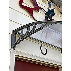 Choies 40" x 40" Window Awning Polycarbonate Door Canopy Cover Outdoor Patio Front Door Garden Awning Canopy UV Rain Snow Sunlight Protection One Piece Hollow Sheet (White)