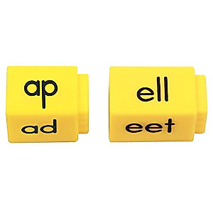 hand2mind Reading Rods Letters and Words, Build a Word with Alphabet Blocks, Early Readers Linking Cubes, Reading Manipulatives, Montessori Alphabet, 1st Grade Reading, Homeschool Supplies (Set of 62)