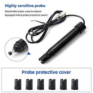 RCYAGO Portable Dissolved Oxygen and Temperature Meter, DO Range: 0-40.00 mg/L, 0.1 mg//L Resolution, Digital Dissolved Oxygen Meter with Electrode Filling Fluid (No Backlight)