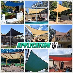 Royal Shade 8' x 12' Cream Rectangle Sun Shade Sail Canopy Outdoor Patio Fabric Screen Awning RTAPR0812 - UPF50+ 95% UV Blockage, Heavy Duty, Water & Air Permeable (We Make Custom Size)