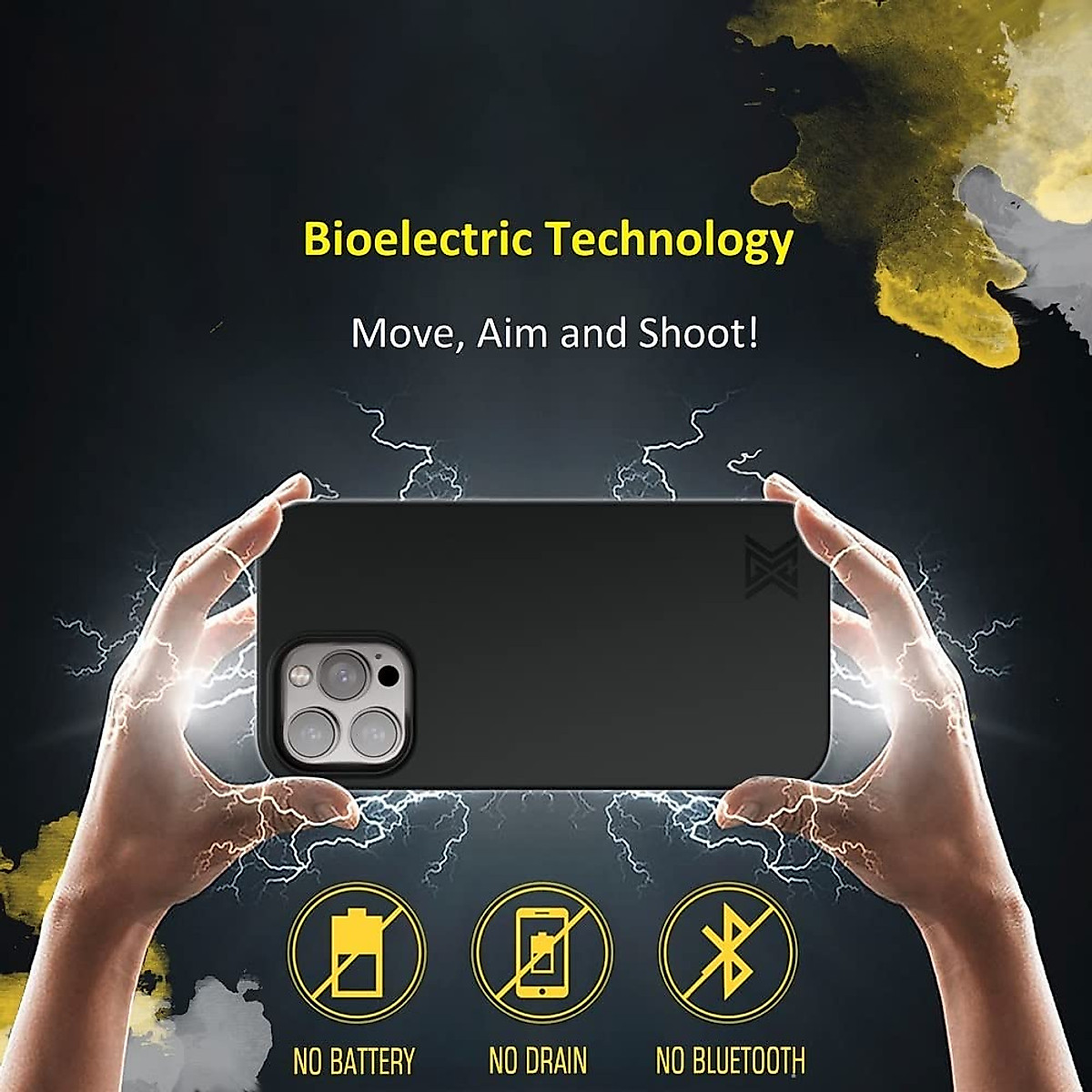 iPhone 13 Pro Mobile Gaming Triggers Controller Case and Gaming Glass (Screen Protector) for PURG/Sniper/Fortnitee/Call of Duty and other shooting games