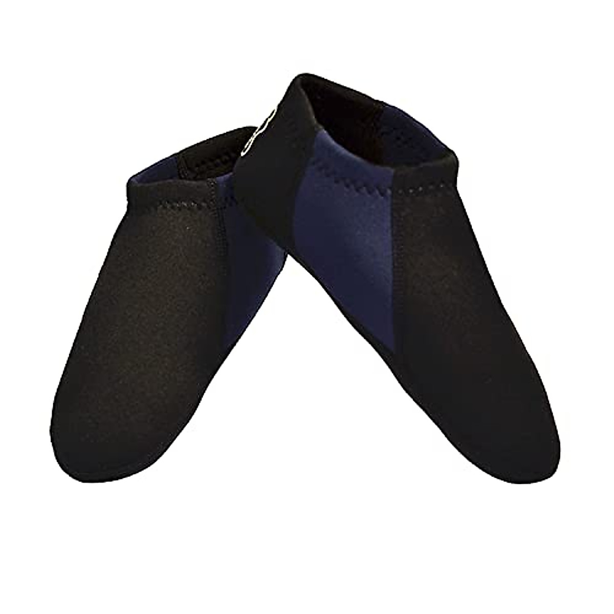 Nufoot Booties Men's Shoes, Foldable & Flexible Footwear, Fold and Go Travel Shoes, Yoga Socks, Indoor Shoes, Slippers, Black with Navy Stripes, Large