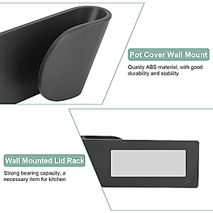 TOPINCN Pot Lid Holder, 6Pcs Household Punch‑Free Wall Mount Pot Lid Organizers Self Adhesive Pan Pot Lid Storage Rack Cabinet Doorback Organizer Kitchen Utensil Hanger for Home Kitchen Wall, Black