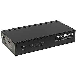 Intellinet 5-Port Gigabit Ethernet Poe+ Switch - 60W Power Budget, Power Output up to 30W Per Port, Unmanaged, Metal Case, Fanless - for Computer Networking Hub, Desktop, 3 Yr Mfg Warranty – 561228