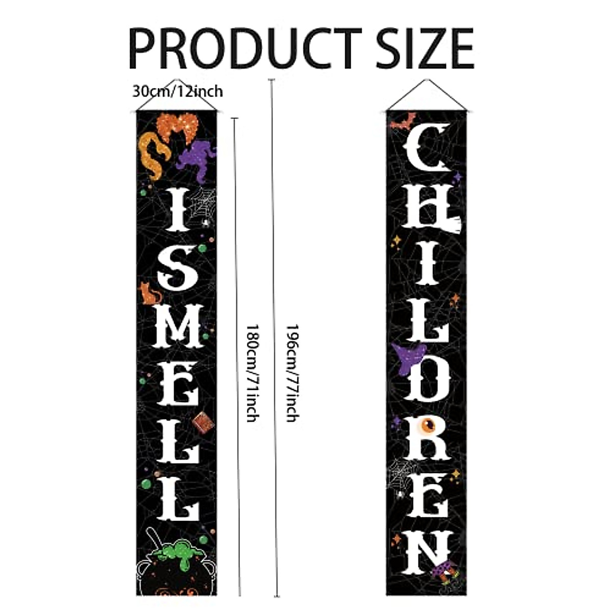 I Smell Children Banner, 71" X 12" I Smell Children Signs Hocus Pocus Banner Hocus Pocus Halloween Decorations for Hanging Signs Front Door Hocus Pocus Outdoor Decorations