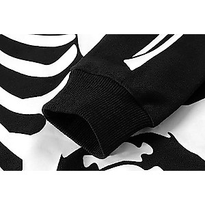 Little Hand Kids Skeleton Hoodie Glow in Dark Halloween Sweatshirt for Boy Pull Over 10-11 Years