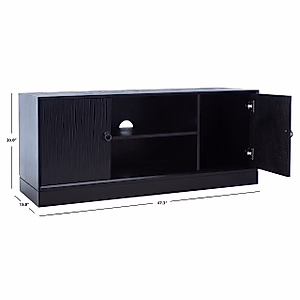 SAFAVIEH Home Collection Aliyah Black 2-Door 1-Shelf Entertainment Media Stand up to 55" Flatscreen TV