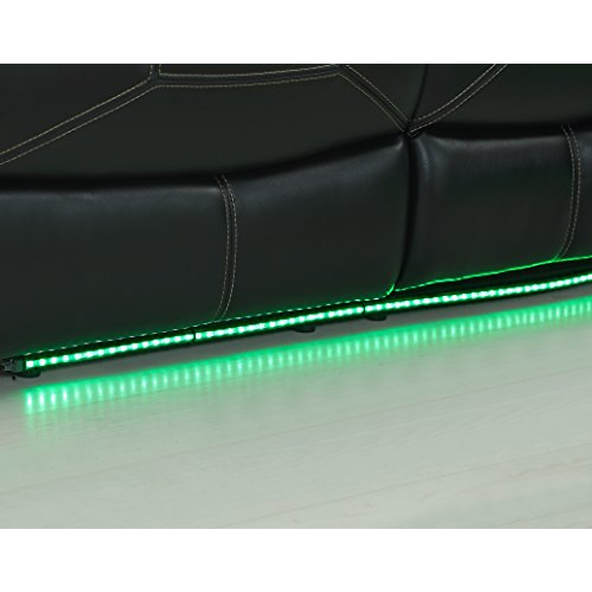 New Classic Furniture Flynn Sofa with Lighted Base, Black