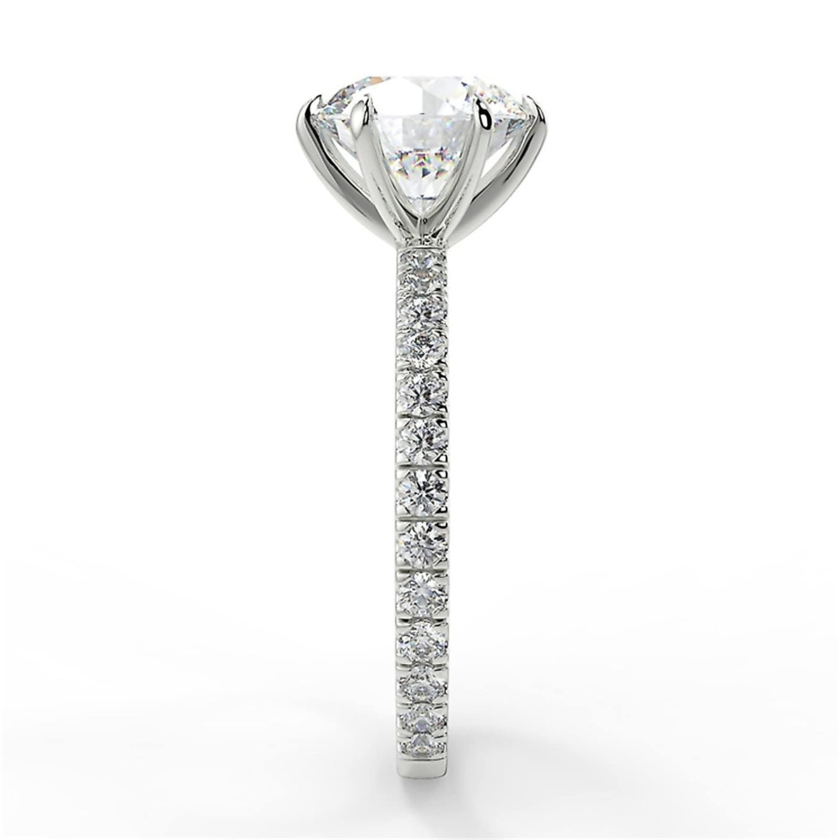 WSX 10/14/18K Solid Gold 2 Carat Moissanite Engagement Ring for Women Vintage Halo Style Set Round Brilliant Wedding Ring