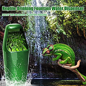 Automatic Reptile Waterfall Fountain Dripper - Adjustable Reptile Water Dispenser Chameleon Cantina Drinking Fountain for Amphibians Insects Lizard Turtle Snake Spider Frog Gecko