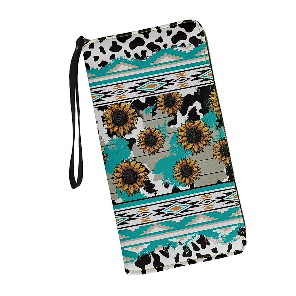 SCRAWLGOD Cartoon Mushroom Gift for Women's Wristlet Wallet RFID Blocking Purse Leather Card Holder Clutch Wristlet