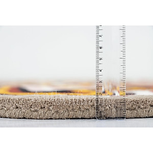 Anthrofy Illusion Waves Area Rug – 5’ x 8' – Handmade Wool Area Rugs – Multi Color – Rugs for Living Room, Bedroom – Anti-Skid – Carpets with Non-Slip Natural Backing with 100% Cotton