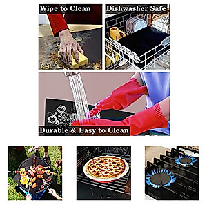 LIHMHSA 4 Pack Air Fryer Oven Liners, Nonstick Air Fryer Oven Mat Baking Mat Compatible with Ninja SP101 SP201 Foodi Air Fry Oven, Toaster Oven Reusable Microwave Bottom of Gas & Electric Oven