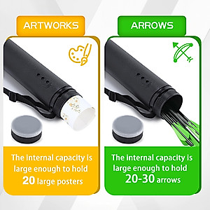 IPETRK 2-Pack Extendable Poster Storage Tube Expand from 24.5” to 40”, for Carry Documents | Artworks | Blueprints | Drafting | Scrolls or Arrow,Black Portable Durable Round Tube with Shoulder Strap