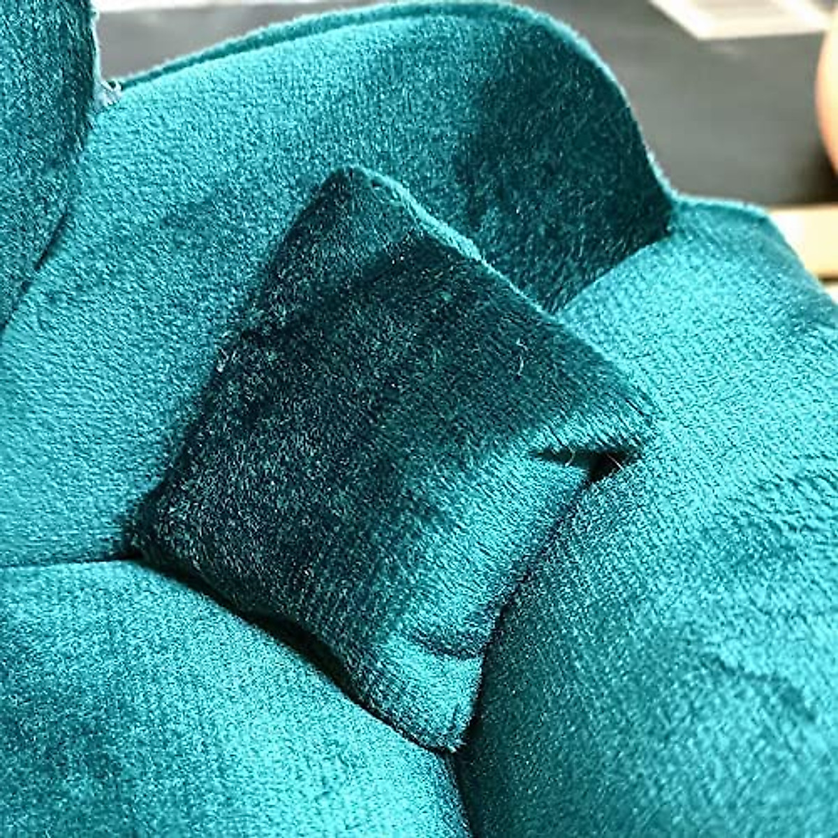 9.8 Inch Openable Dark Green Sofa Jewelry Box Armchair for Dollhouse Heart Shape Velvet Chair 1/6 Scale Dolls Accessories