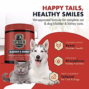 Bladder and Kidney Relief for Dogs & Cats by Daybreak Nutrition | Powder Cranberry Supplement for Dogs and Cat for UTI Treatment & Urinary Support | Dog & Cat Urinary Tract Infection Remedy Supplement